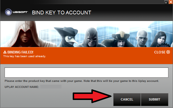 Error Binding Failed This Key Has Been Used Already Ubisoft Support